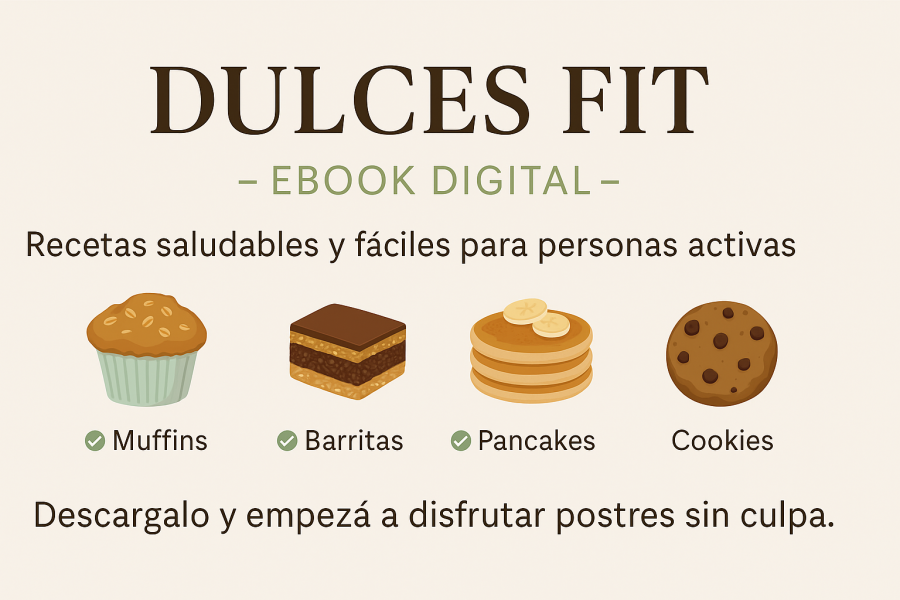 Producto: Ebook “Dulce & Fit” – 4 Recetas Saludables para Gente Activa de Recetas Fit | Mitienda ...